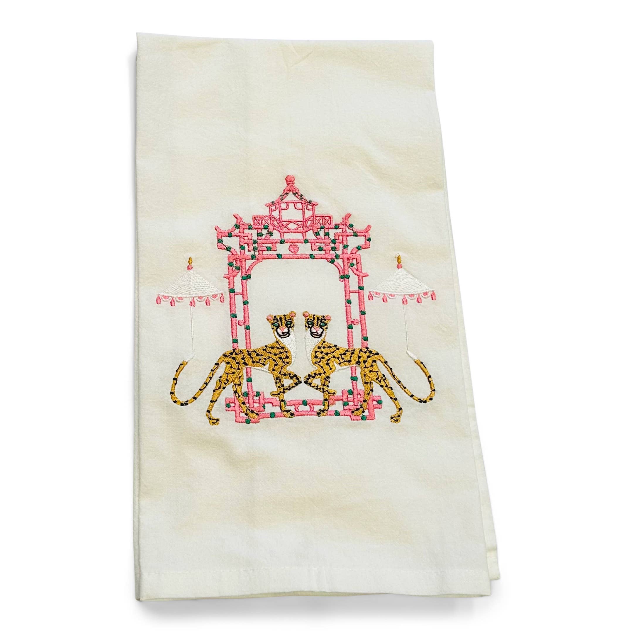 Pagoda Leopard Chinoiserie Towel – Grandeur Grove